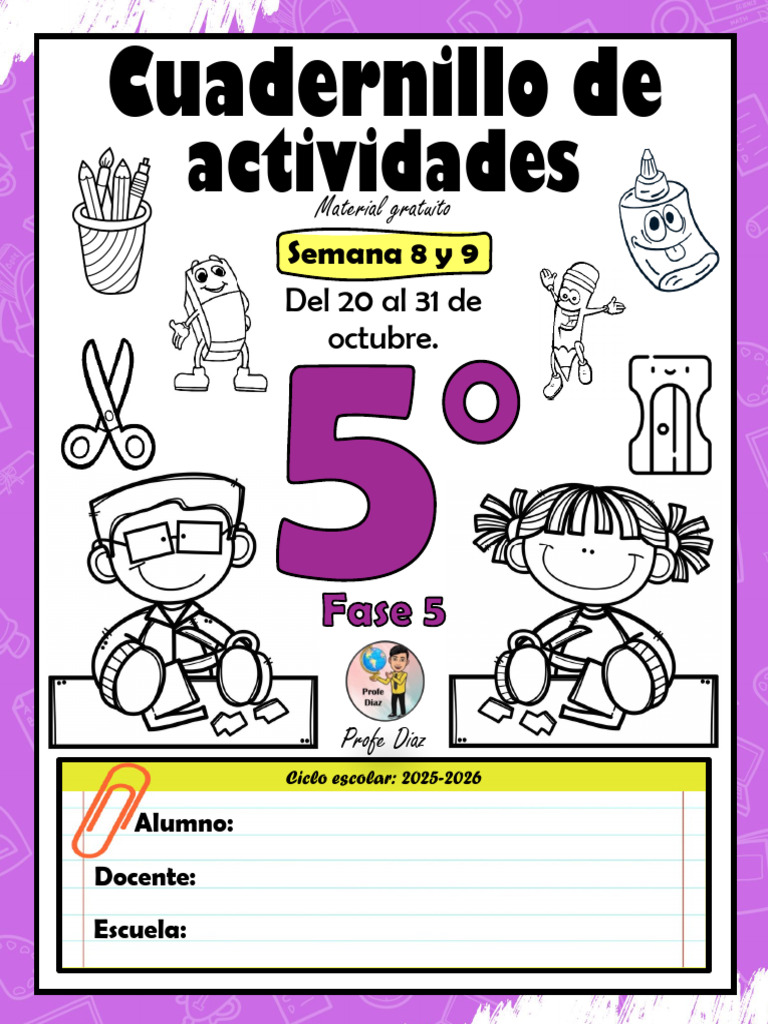 5° Sem8 Y 9 Cuadernillo de actividades - Profe Diaz (1) | PDF | Reproducción