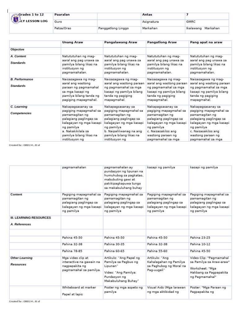 GMRC 7 Q2 WEEK 3 | PDF