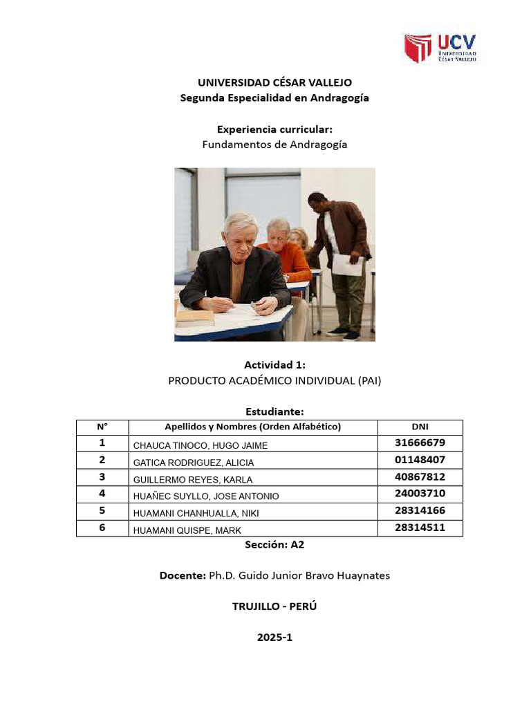 Fundamentos de Andragogía en Educación | PDF | Aprendizaje | Cognición
