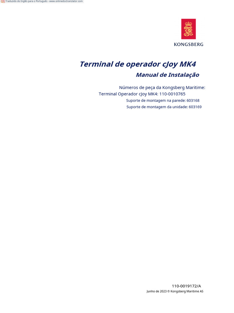 110-0019172 - Cjoy - MK4 - Mechanical - Installation - En.pt | PDF ...