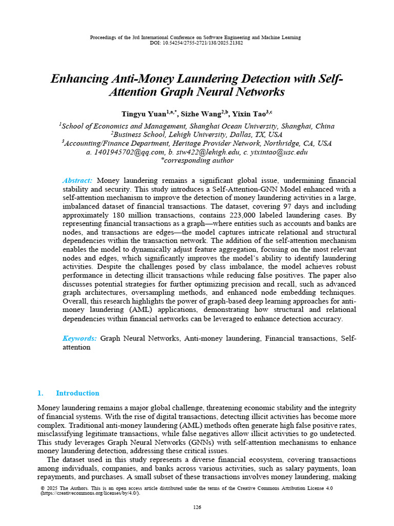Enhancing Anti-Money Laundering Detection With Sel | PDF | Receiver ...