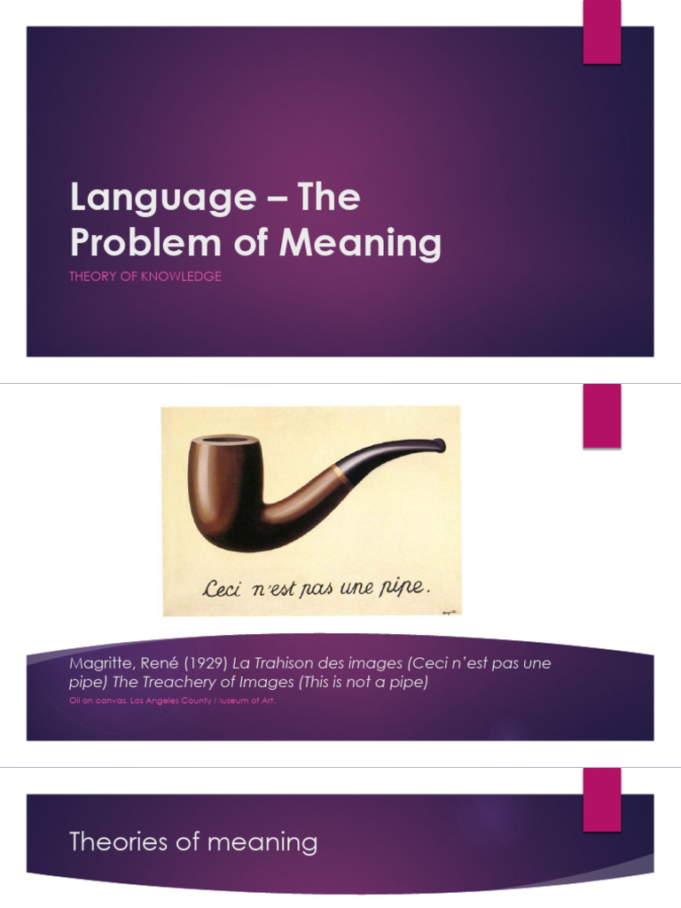 Language - The Problem of Meaning | PDF
