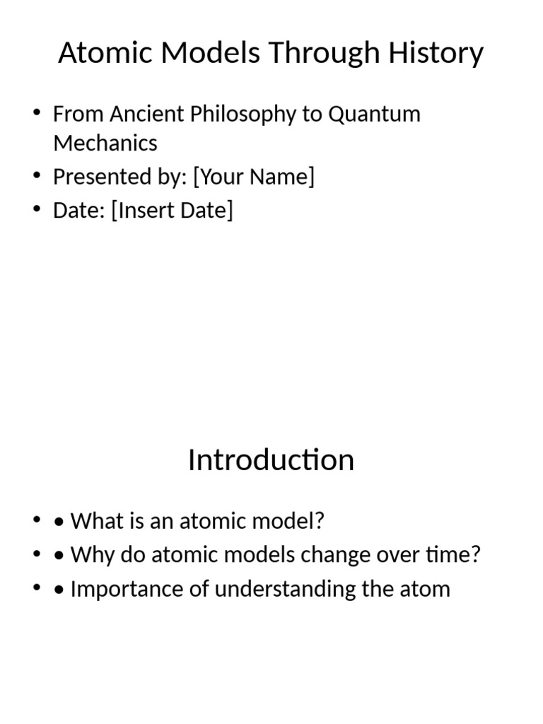 Atomic Models Presentation | PDF