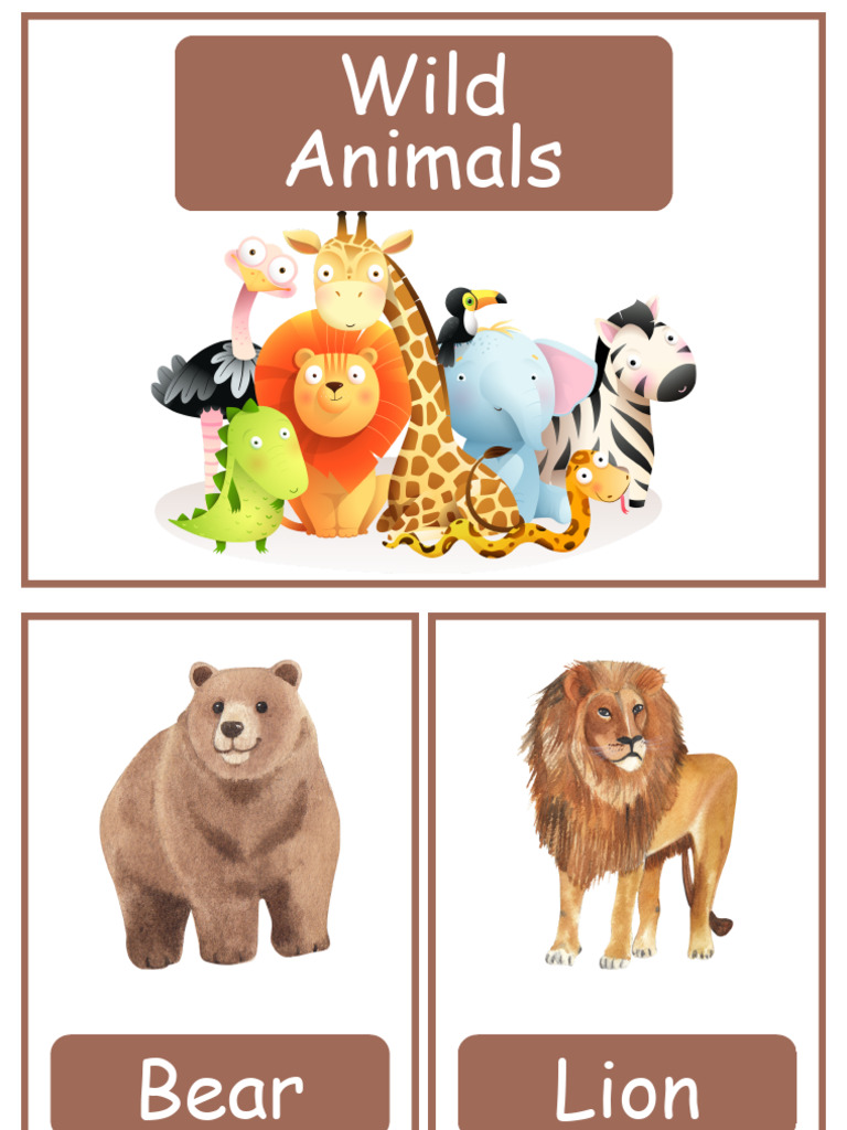 Wild Animals Flashcard | PDF