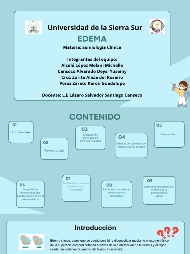 Tipos y Mecanismos del Edema Clínico | PDF | Edema | Especialidades Medicas
