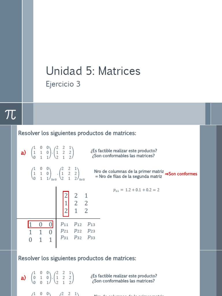 Ejercicio 3 - Matrices | PDF | Matriz (Matemáticas) | Teoría de la matriz