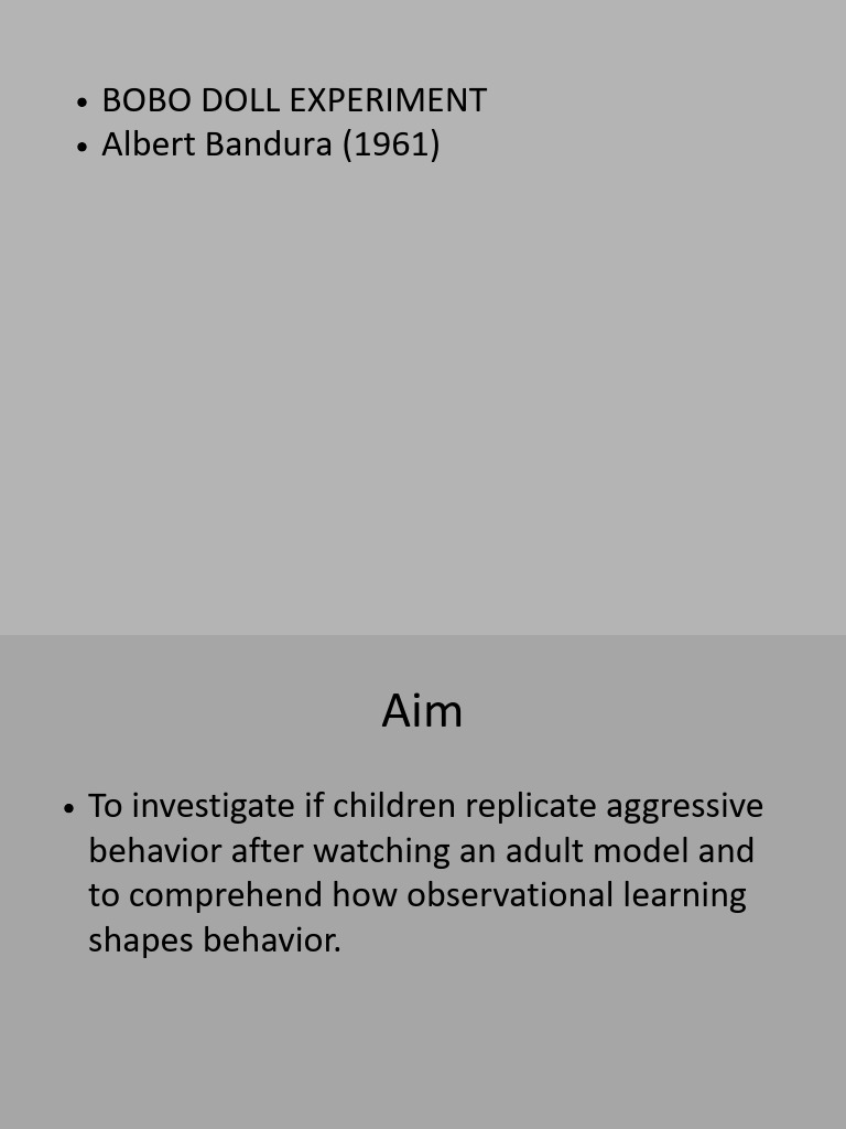 Bobo Doll Experiment 10 Slide | PDF