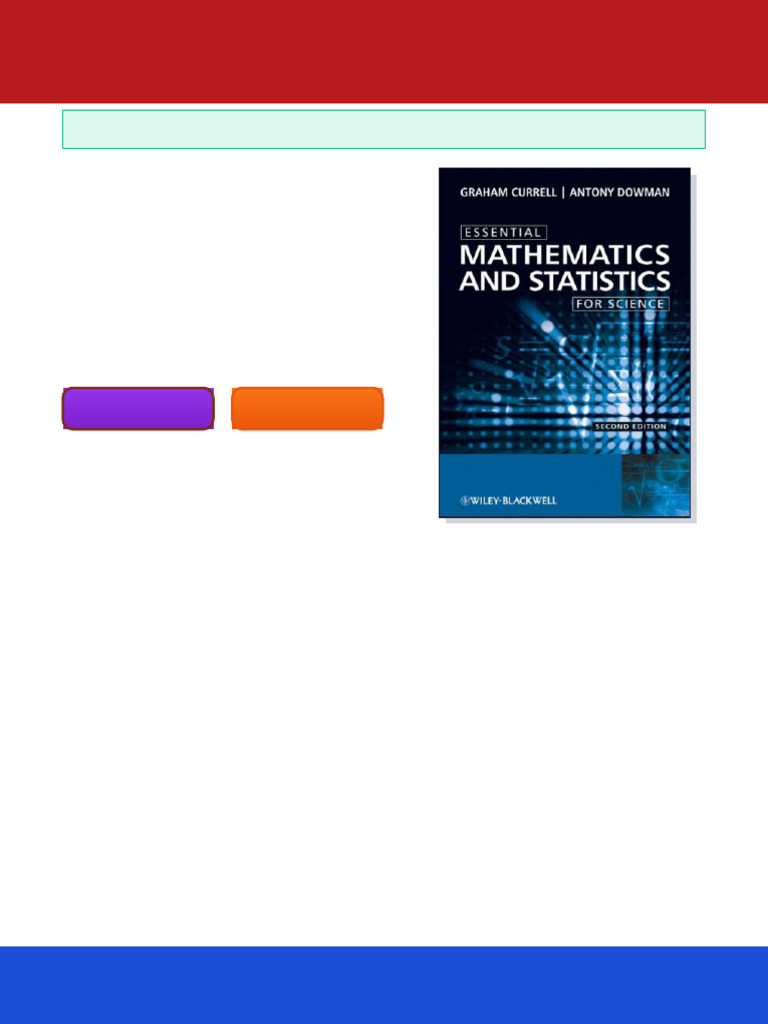 Essential Mathematics and Statistics for Science 2nd Edition Dr. Graham ...