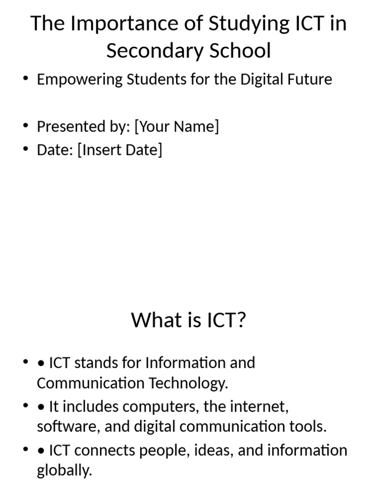 Why Study ICT in Secondary School? | PDF