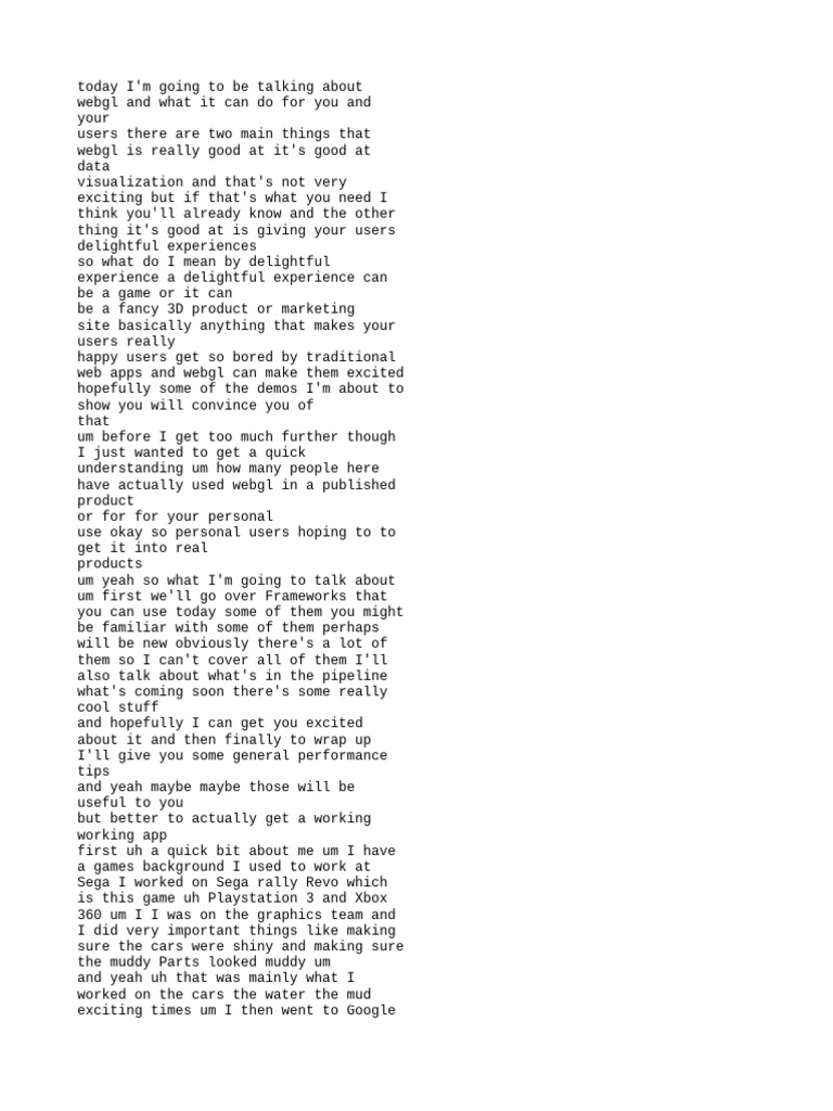 [English (Auto-generated)] the Future of WebGL and Gaming [DownSub.com] (1) | PDF | Unity (Game ...