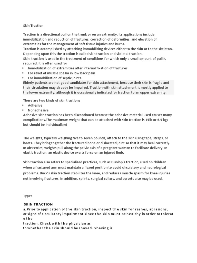 Skin Traction | PDF | Pelvis | Musculoskeletal System