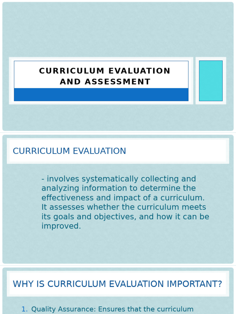 Curriculum Evaluation and Assessment Guide | PDF | Educational ...