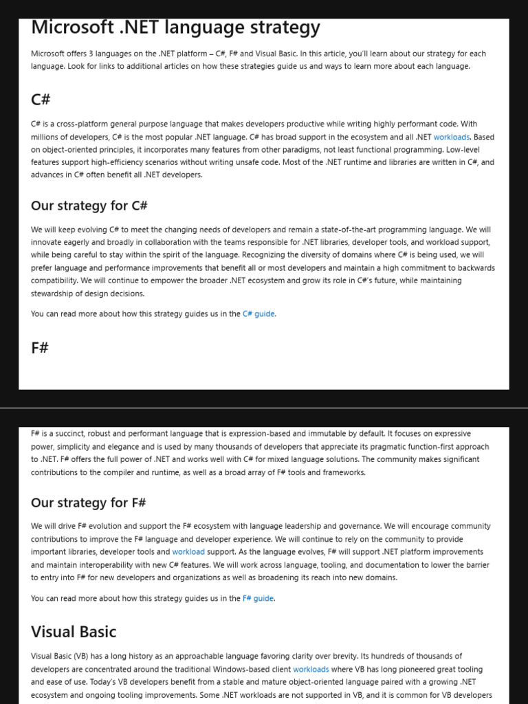 _NET Managed Languages Strategy - .NET _ Microsoft Learn | PDF | C Sharp (Programming Language ...