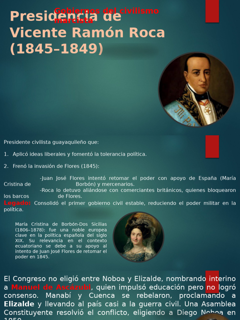 Presidencia de Vicente Ramón Roca (1845-1849) | PDF