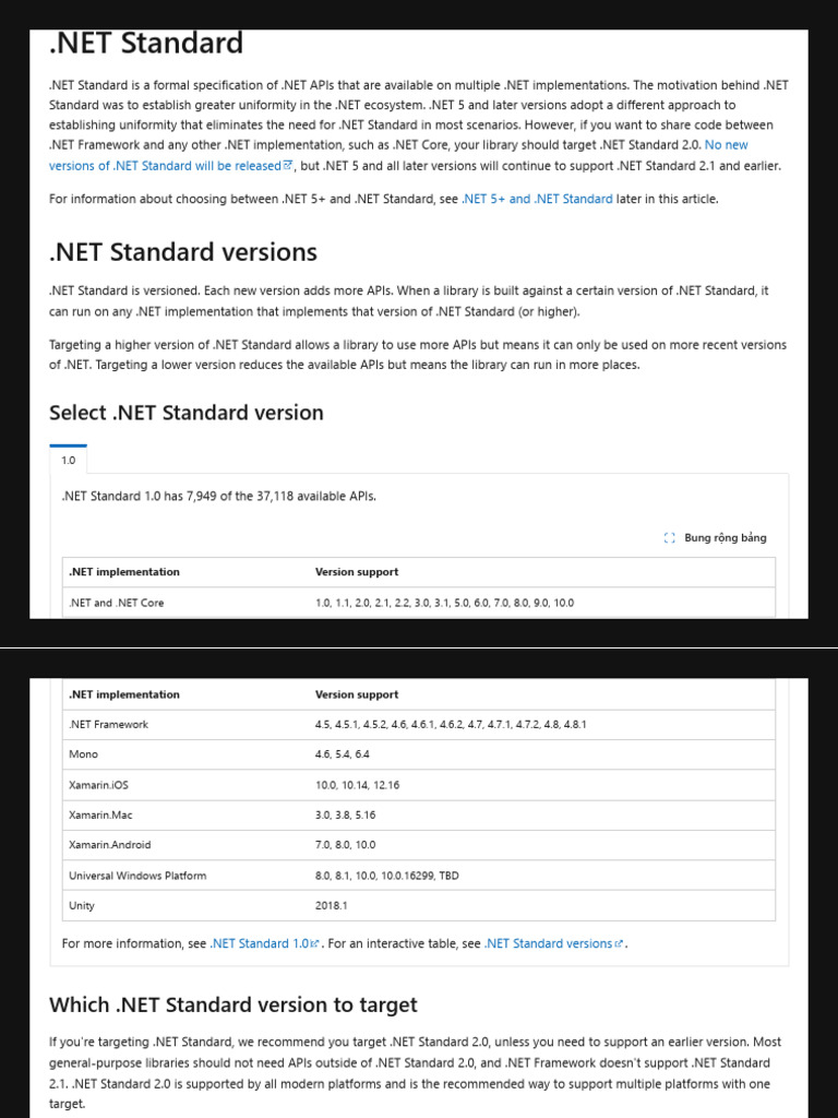 NET Standard - .NET - Microsoft Learn | PDF | Windows Presentation ...