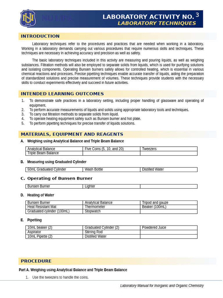 Laboratory Activity No. 3 Laboratory Techniques | PDF