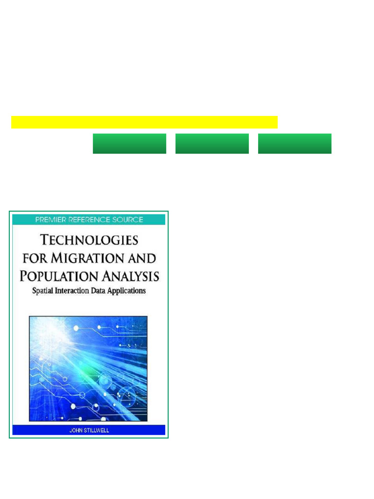 Technologies for Migration and Commuting Analysis Spatial Interaction ...