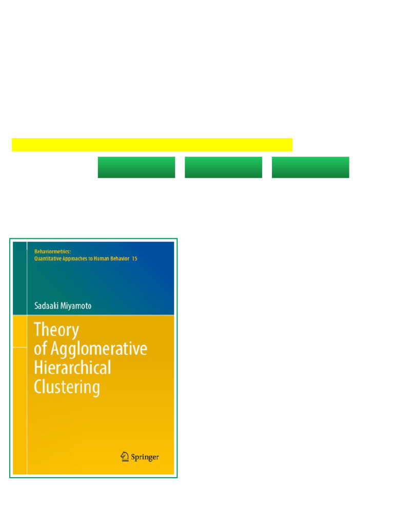 (Ebook) Theory of Agglomerative Hierarchical Clustering (Behaviormetrics: Quantitative ...