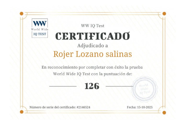 Certificado de Rojer Lozano Salinas | PDF