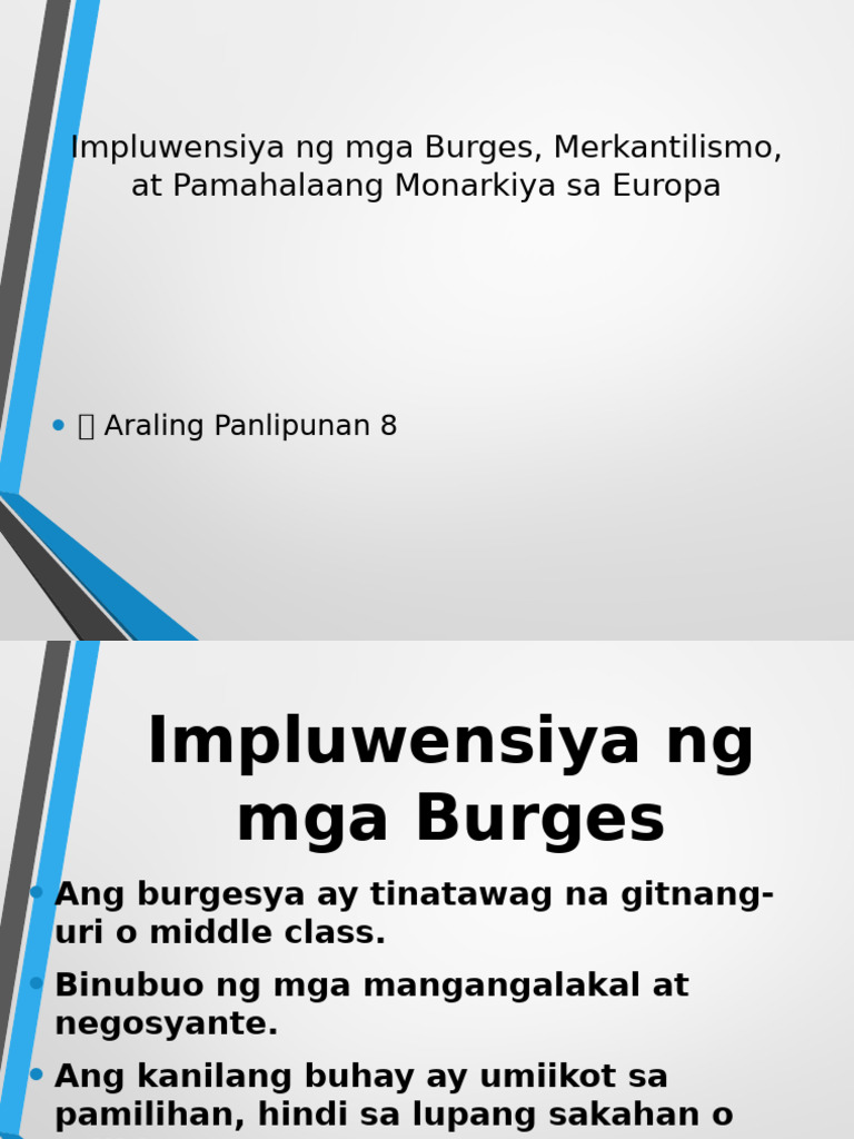Impluwensiya NG Mga Burges Merkantilismo at Monarkiya | PDF