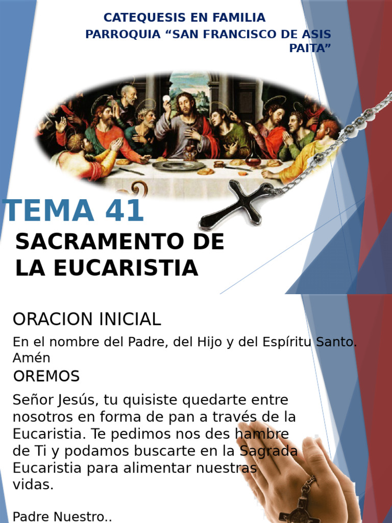Catequesis tema 41 | PDF | eucaristía | Cristo (título)