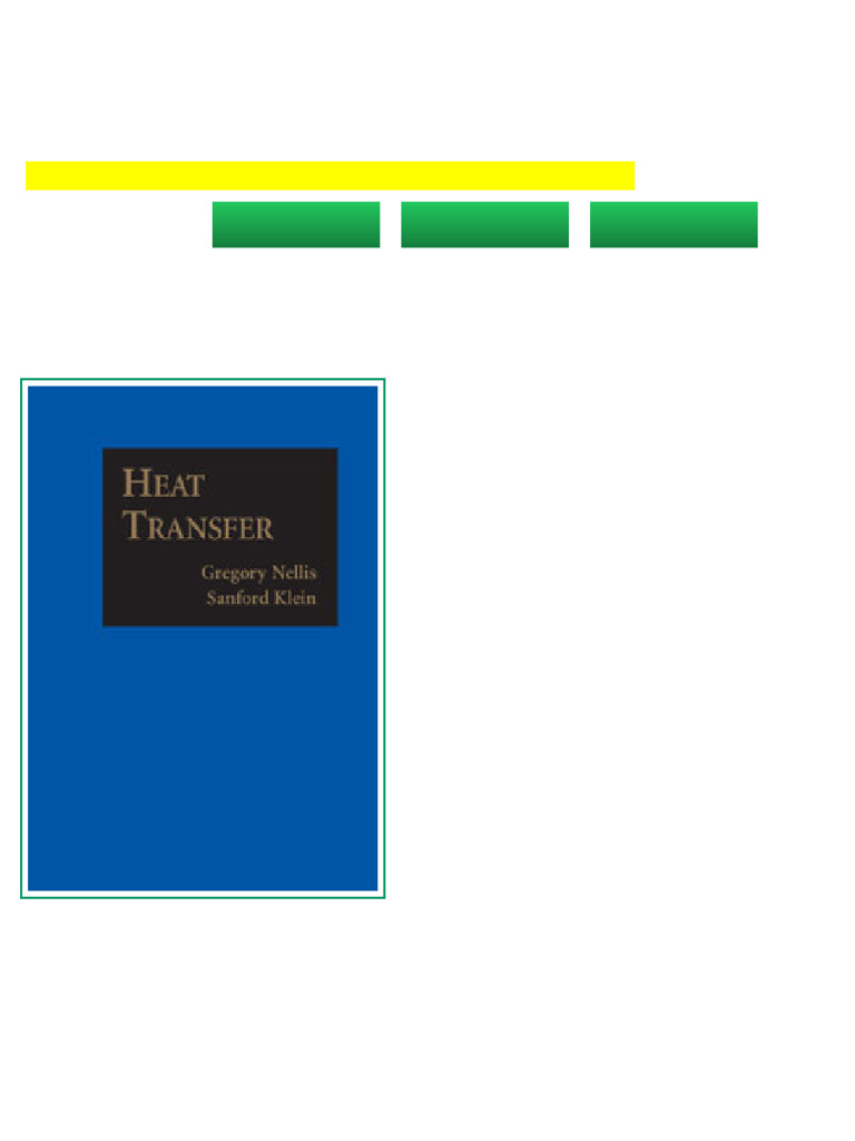 Solution manual for Heat Transfer Nellis Klein sample | PDF | Learning ...