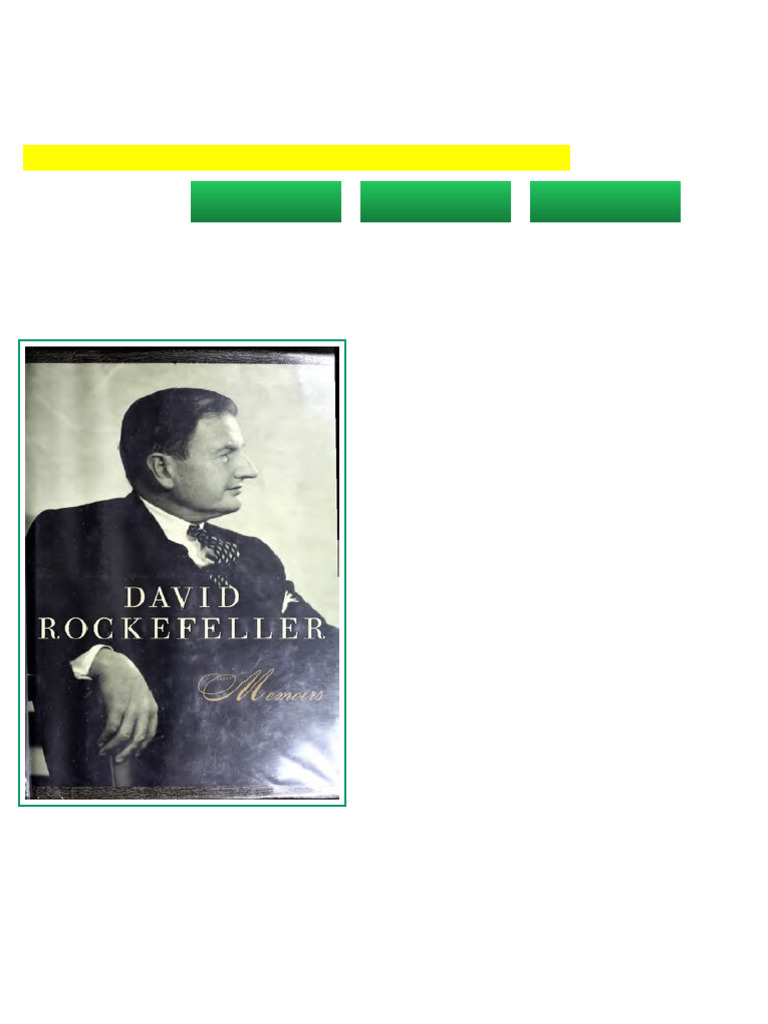 Memoirs 1st Trade Ed Edition David Rockefeller pdf available | PDF ...