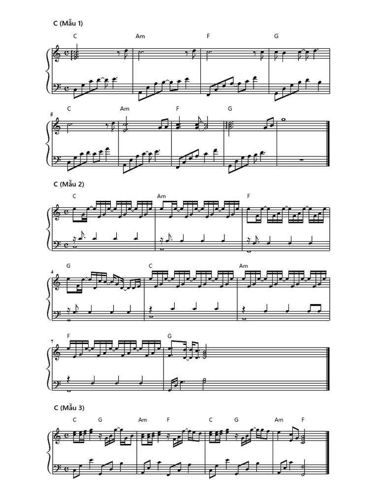 Musical Notation Samples and Patterns | PDF