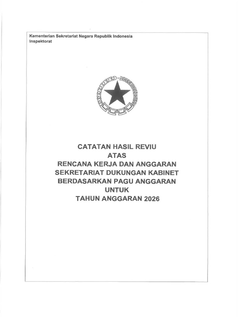 RKA Pagu Anggaran TA2026 | PDF