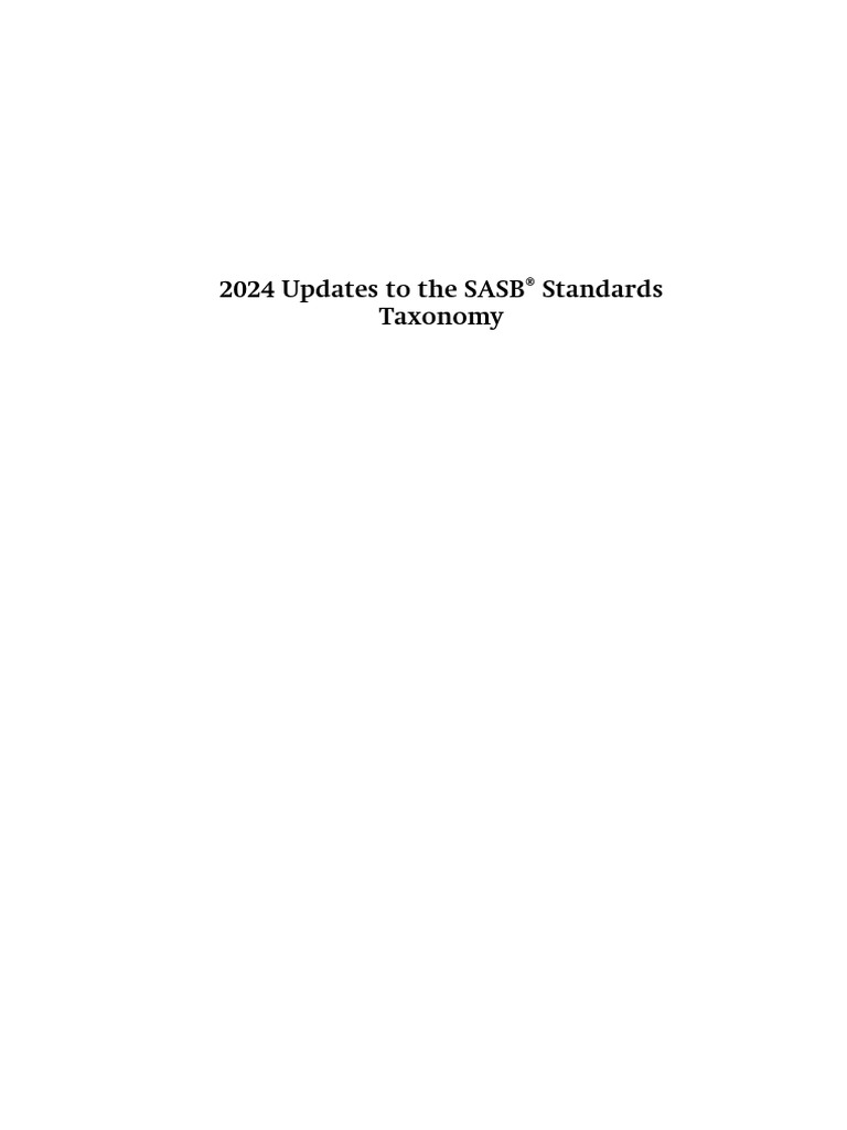 2024 SASB Standards Taxonomy Updates | PDF | International Financial ...