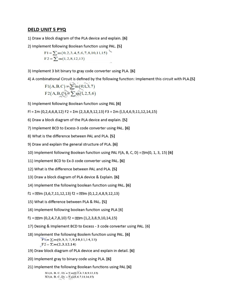 Deld Unit 5 Pyq Pdf