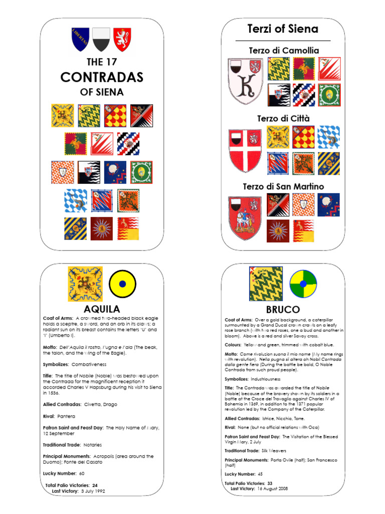 Contrada Cards 2019 Printable | PDF | Siena | Tuscany