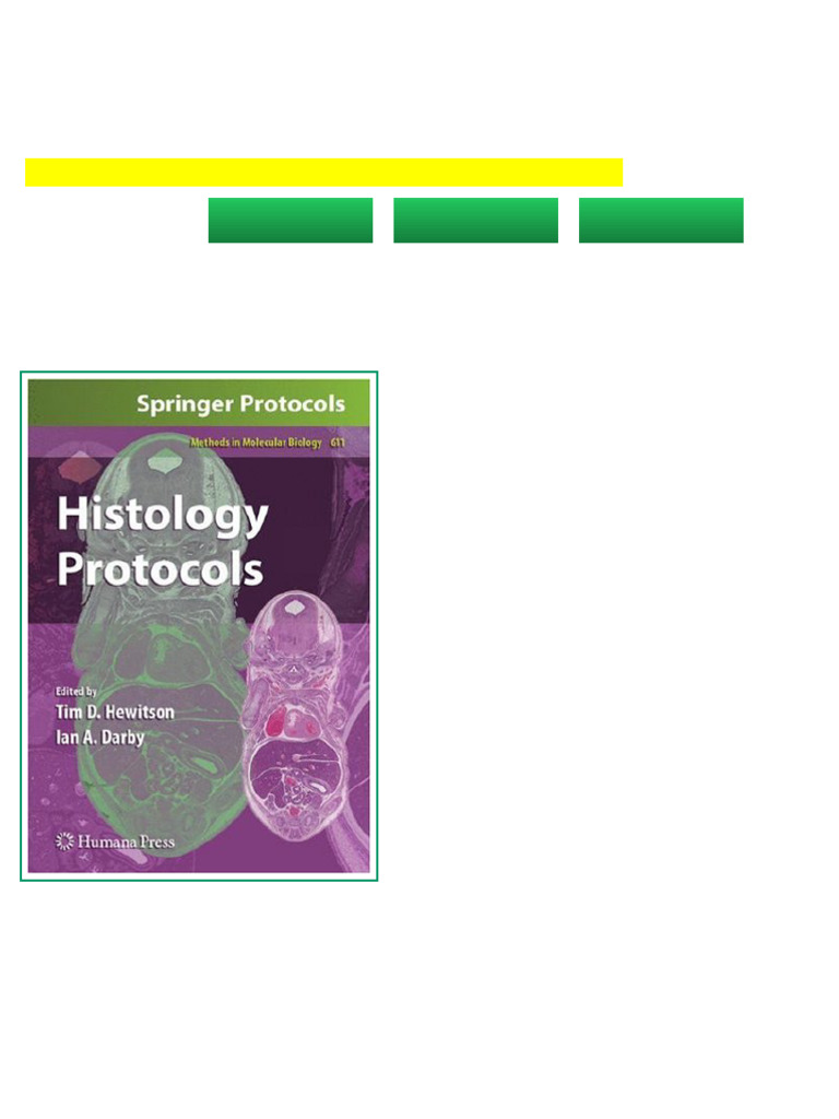 Histology Protocols 1st Edition Tim D. Hewitson full | PDF | Learning ...
