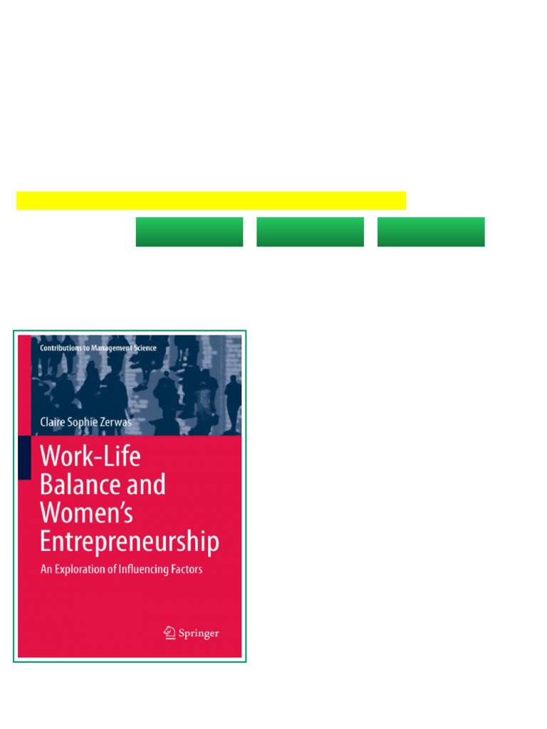 (Ebook) Work-Life Balance and Women's Entrepreneurship: An Exploration ...