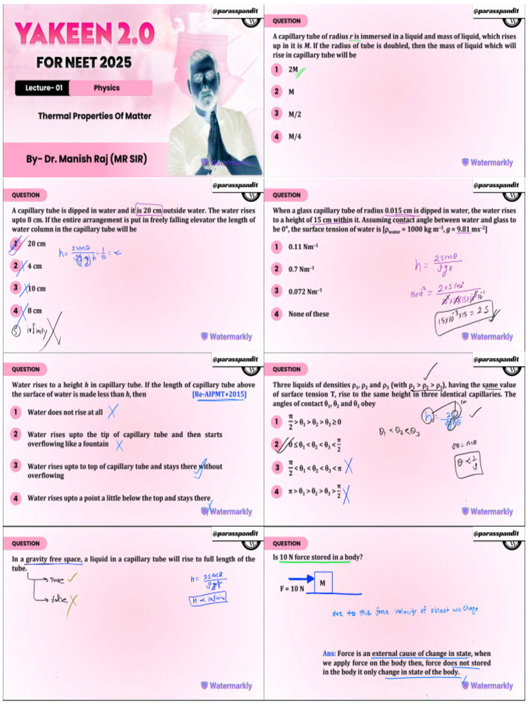 MR Sir Thermal Properties 8p Ques Slide (@parasspandit) | PDF