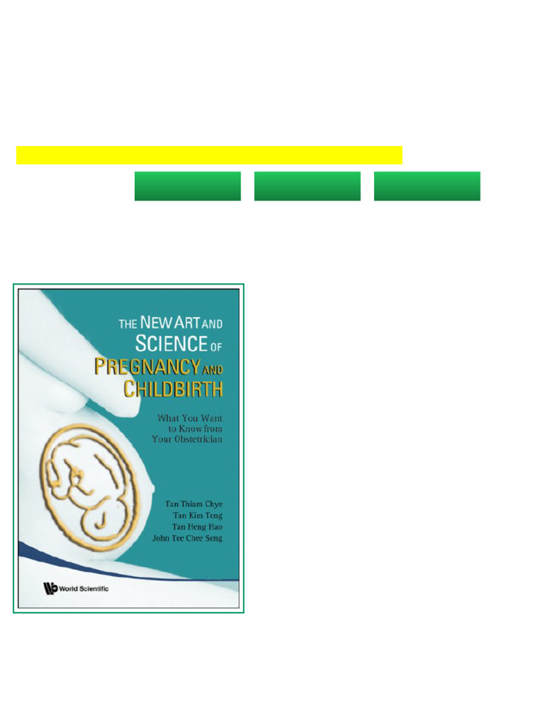 The New Art And Science Of Pregnancy And Childbirth 1st Edition Tan ...