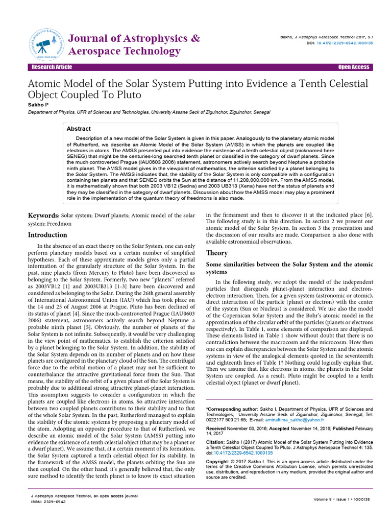 Journal of Astrophysics & Aerospace Technology | PDF | Planets | Solar ...