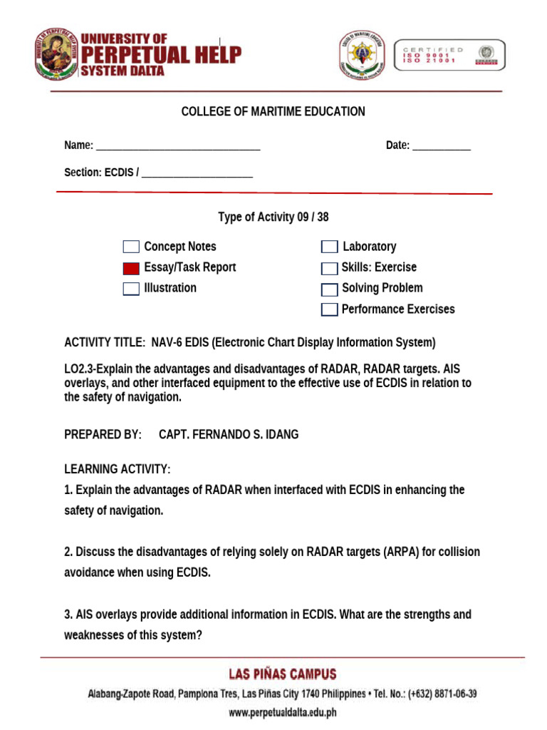 ECDIS Navigation Safety Analysis Report | PDF | Navigation