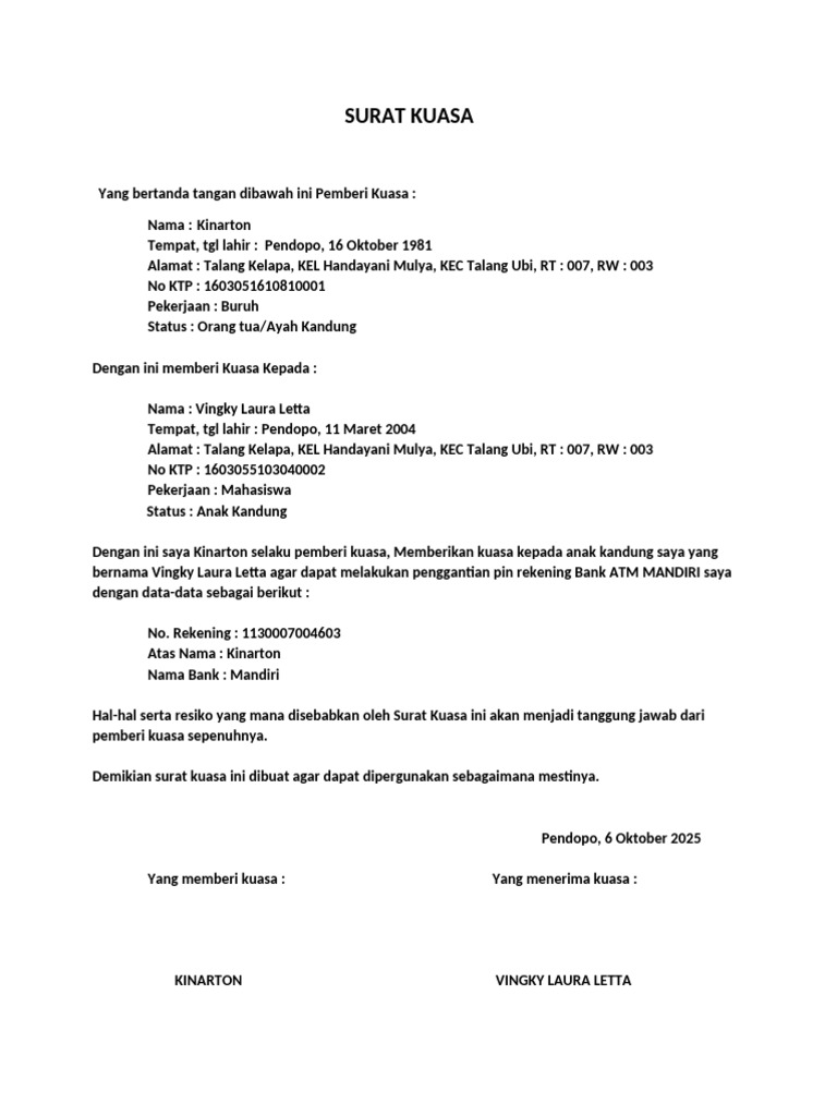 Surat Kuasa | PDF