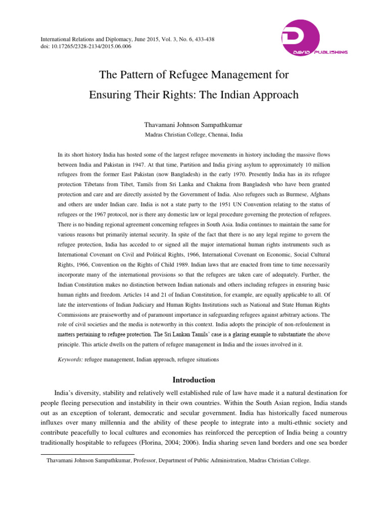 India's Refugee Management Approach | PDF | Refugee | Asylum Seeker