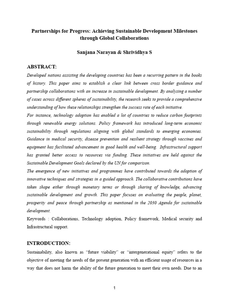 Global Partnerships for Sustainable Development | PDF | Cost Of Living ...