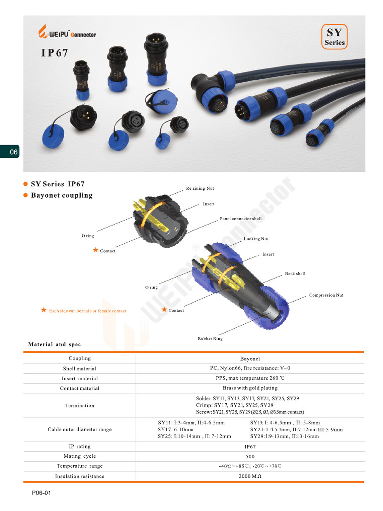 SY17 Series WEIPU Connector | PDF