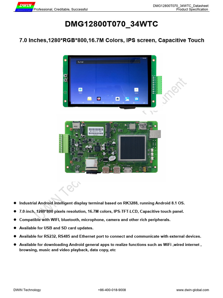 DMT80600C080 | PDF | Android (Operating System) | Usb