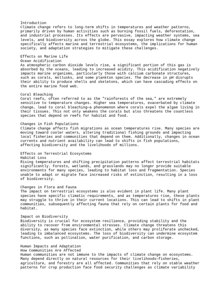 1 | PDF | Biodiversity | Climate Change