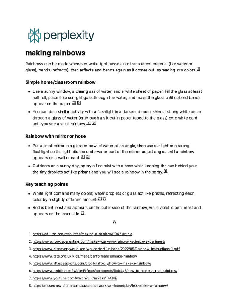 Making Rainbows | PDF