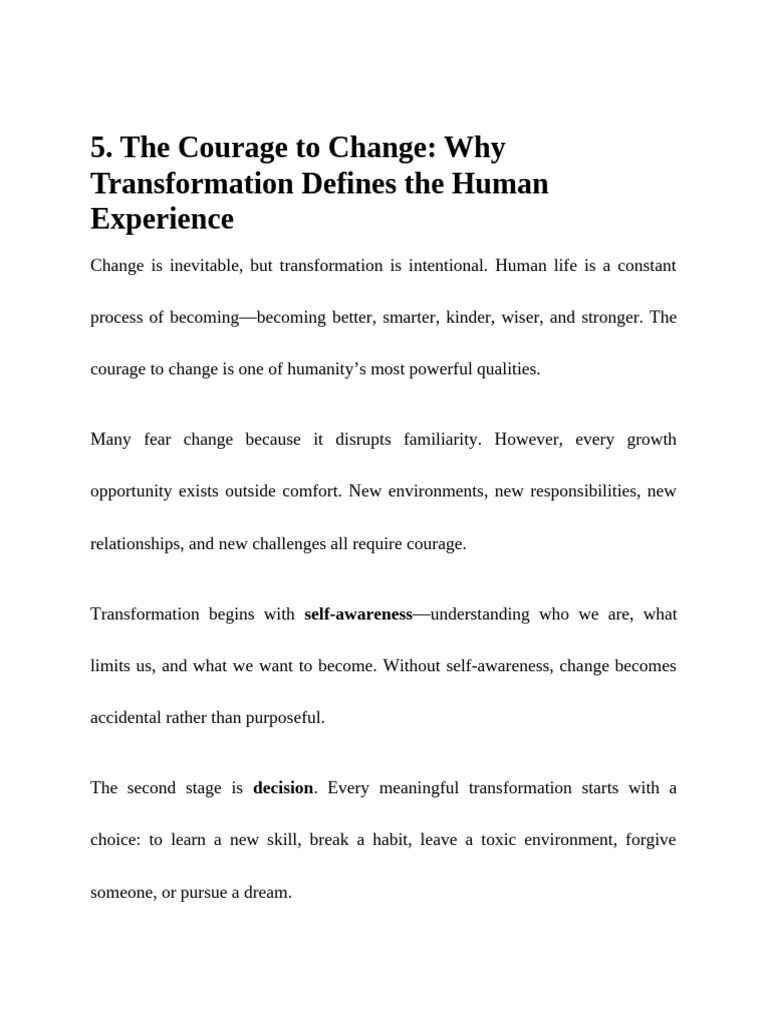 The Courage to Transform: Embrace Change | PDF