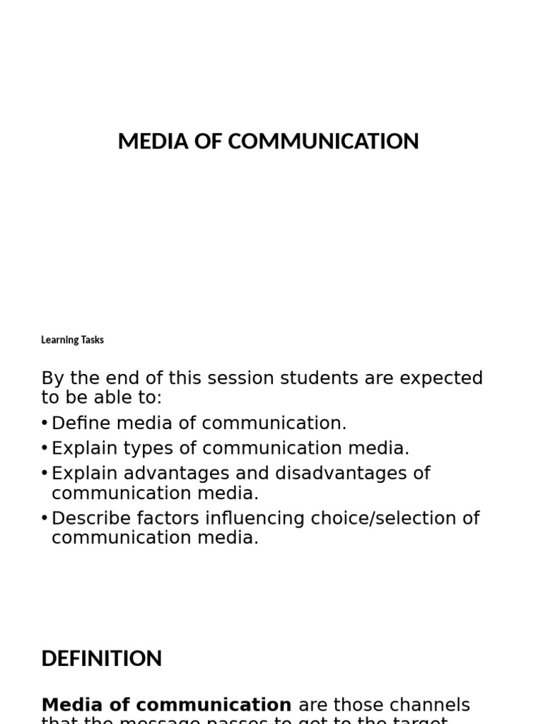 Understanding Communication Media Types | PDF | Communication | Information