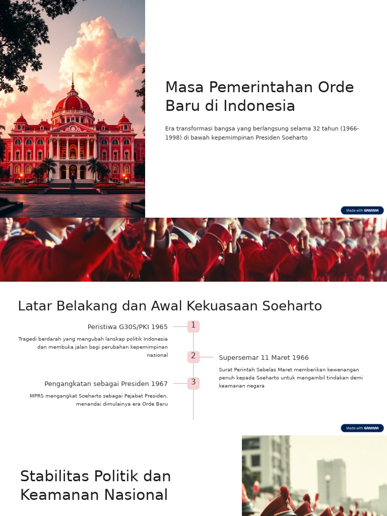 Sejarah Orde Baru: Stabilitas dan Reformasi | PDF