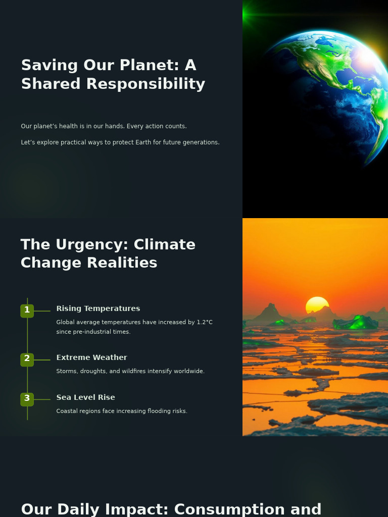Saving Our Planet A Shared Responsibility | PDF | Waste | Recycling