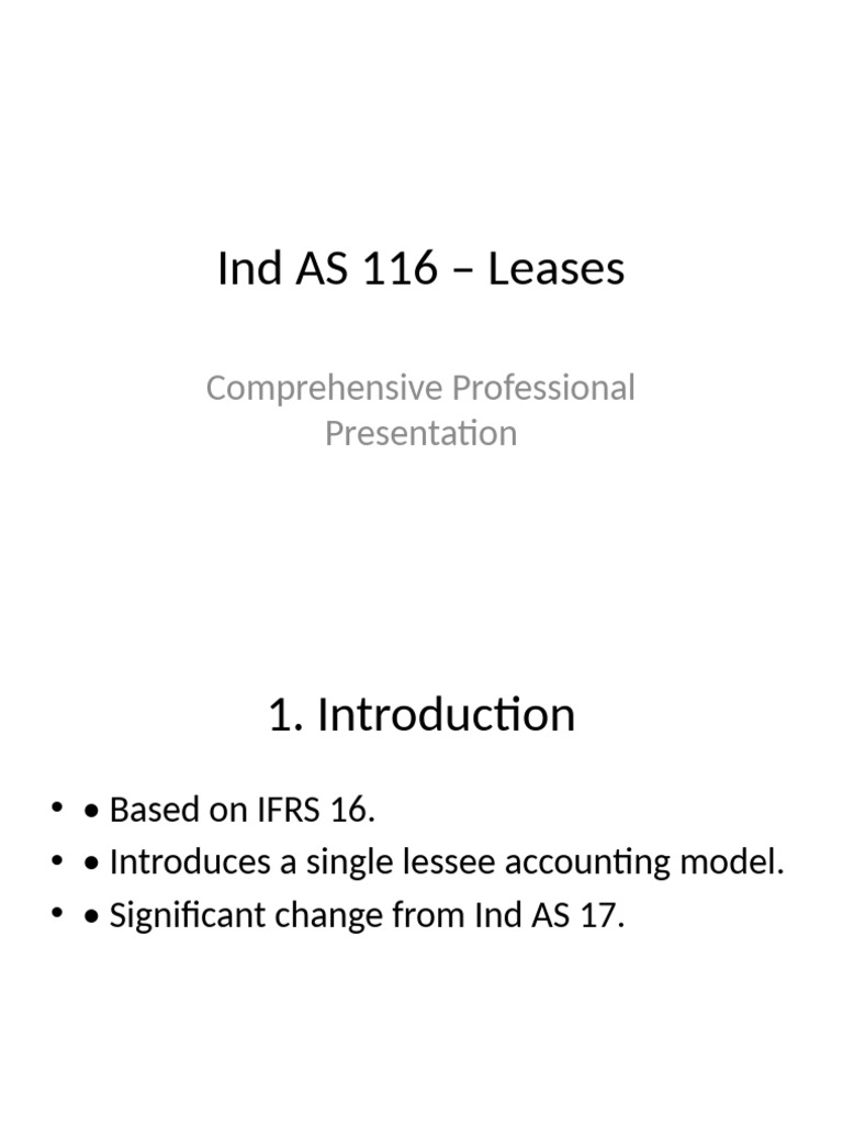 Ind AS 116 Presentation | PDF